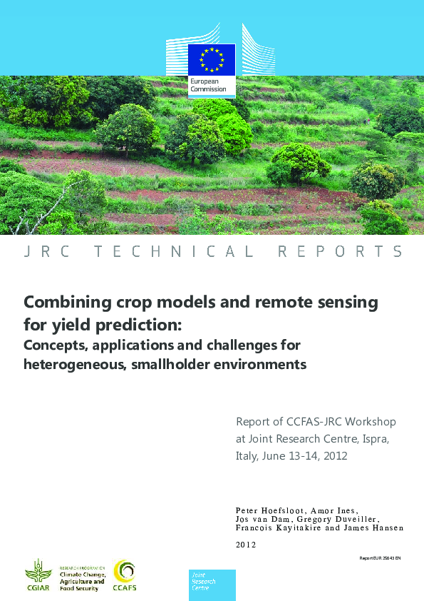 Pdf Combining Crop Models And Remote Sensing For Yield Prediction Concepts Applications And