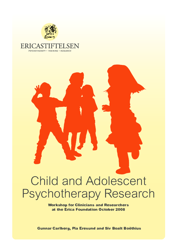 (PDF) Child and adolescent psychotherapy research. Workshop for ...
