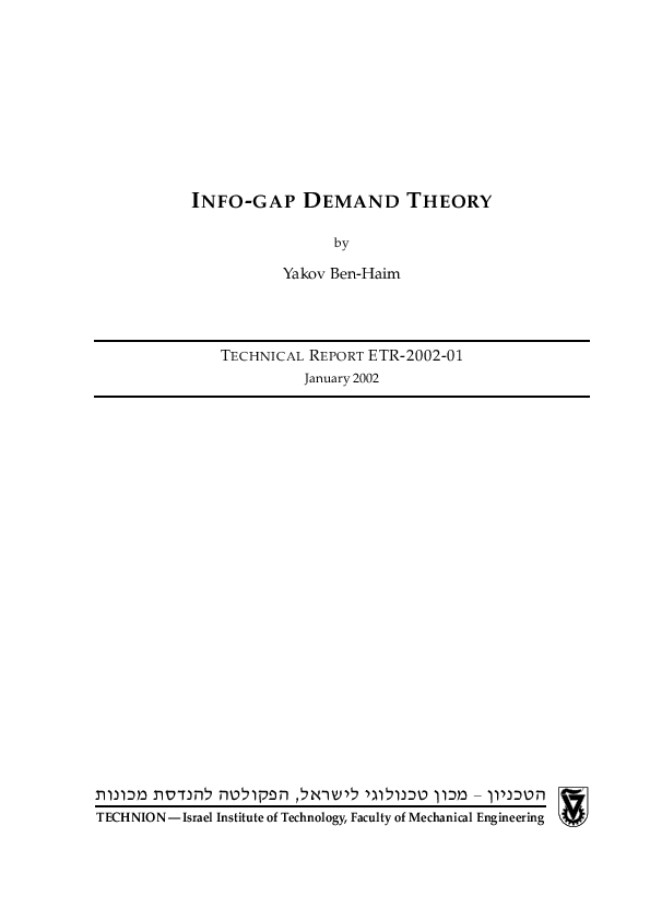 (PDF) Info-gap Demand Theory