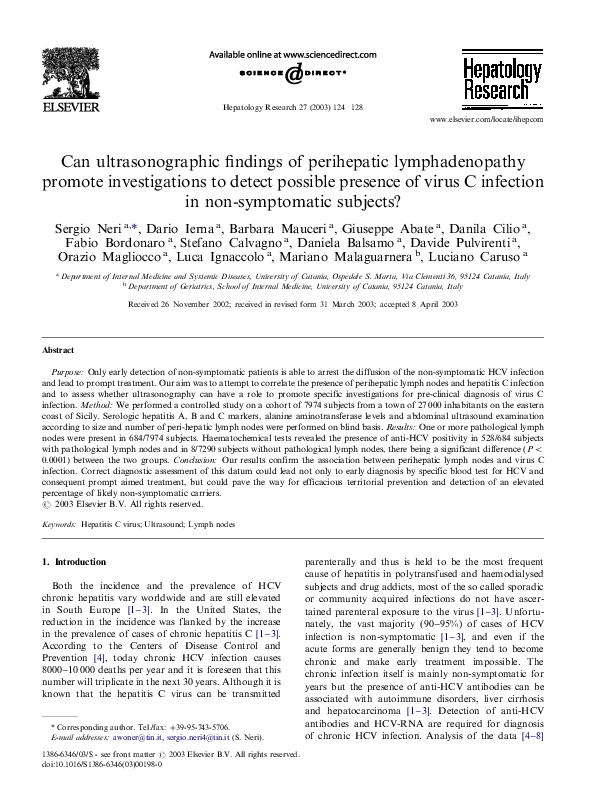 (PDF) Can ultrasonographic findings of perihepatic lymphadenopathy ...