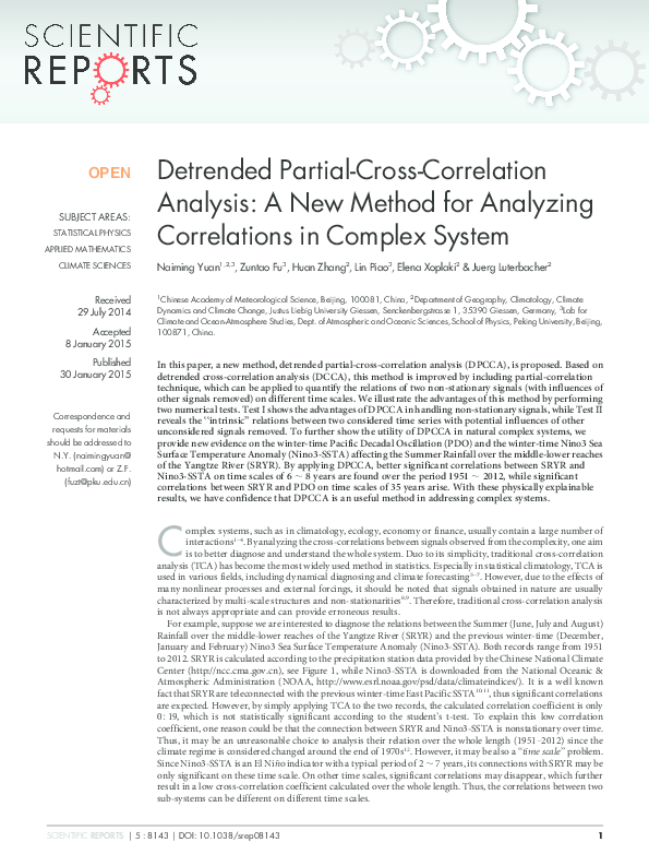 (PDF) Detrended partial-cross-correlation analysis: a new method for ...