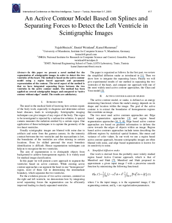 (PDF) An Active Contour Model Based on Splines and Separating Forces to ...