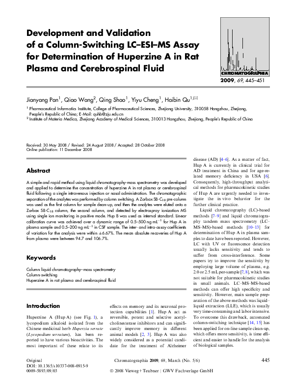 Pdf Development And Validation Of A Column Switching Lcesims Assay