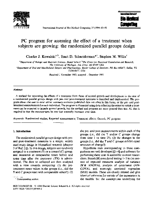 (PDF) PC program for assessing the effect of a treatment when subjects ...