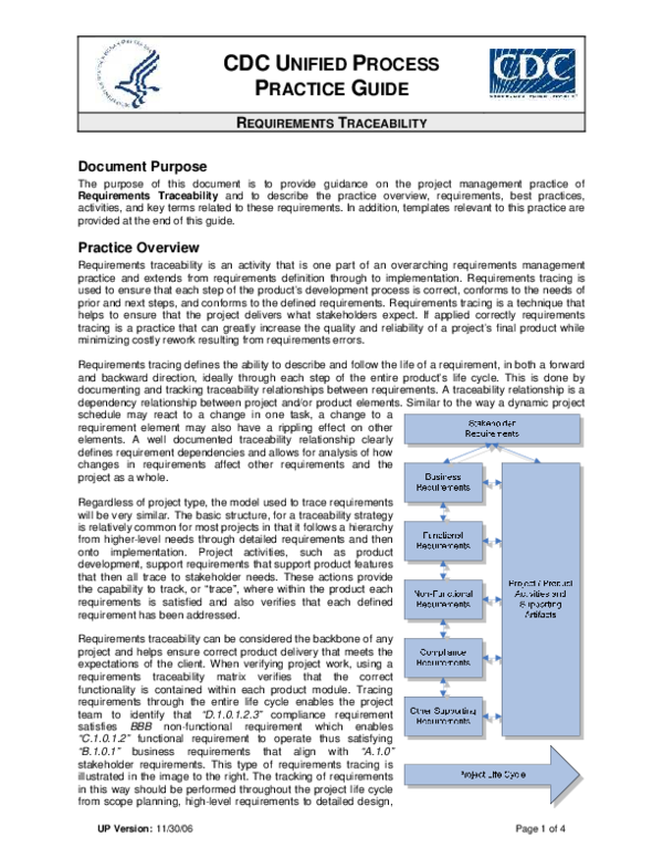 Pdf Requirements Traceability Practices Guide