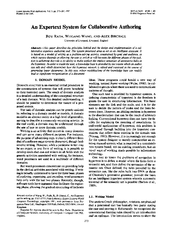 (PDF) An expertext system for collaborative authoring