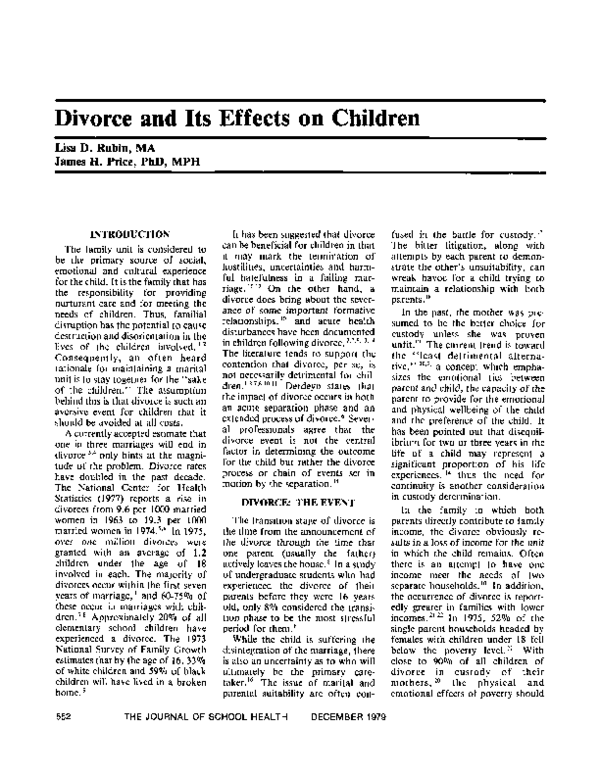 (PDF) Divorce and Its Effects on Children