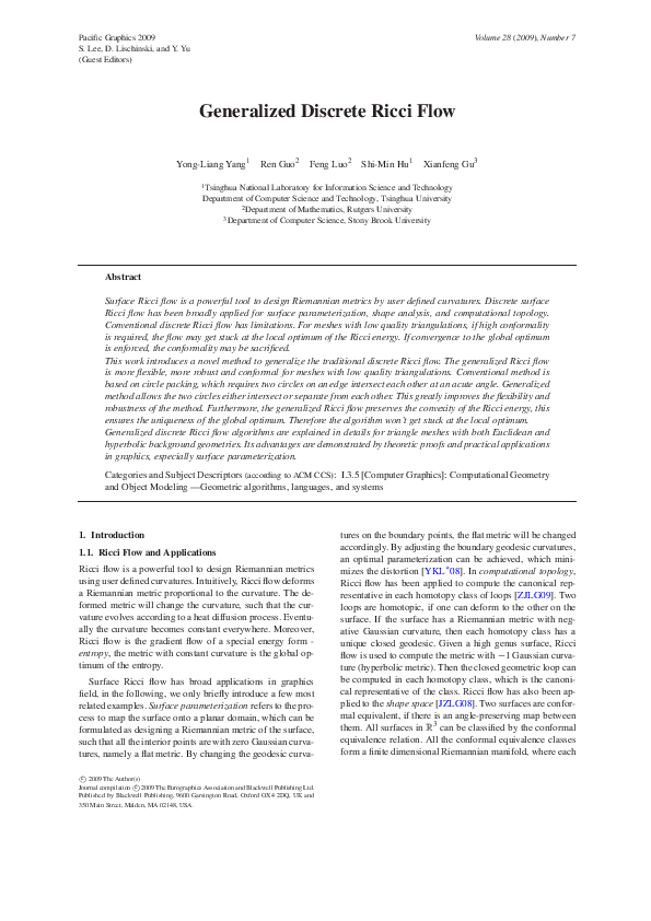 (PDF) Generalized Discrete Ricci Flow