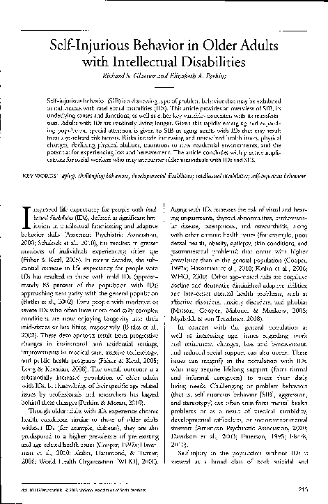 (PDF) Self-Injurious Behavior article--Social Work Journal