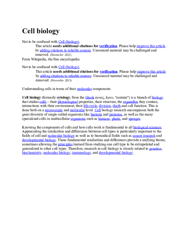 (DOC) Cell biology