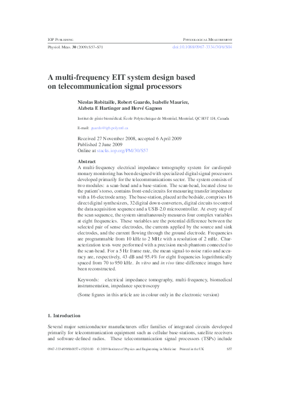 (PDF) Multi-Frequency EIT System using DSPs