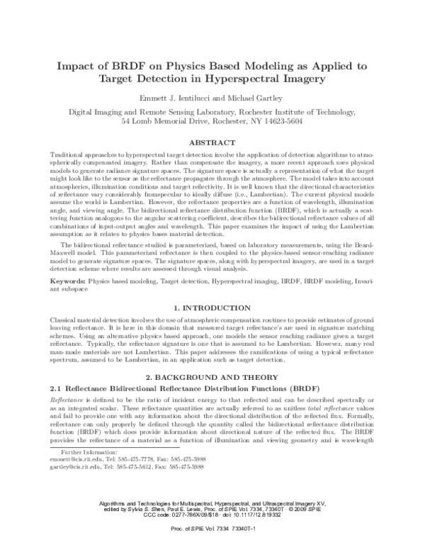 Pdf Target Detection In A Structured Background Environment Using An Infeasibility Metric In