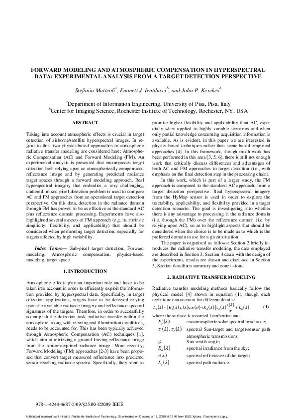 Pdf Target Detection In A Structured Background Environment Using An