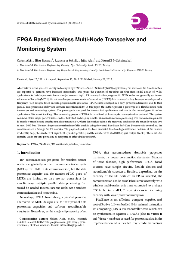 (PDF) FPGA Based Multi node