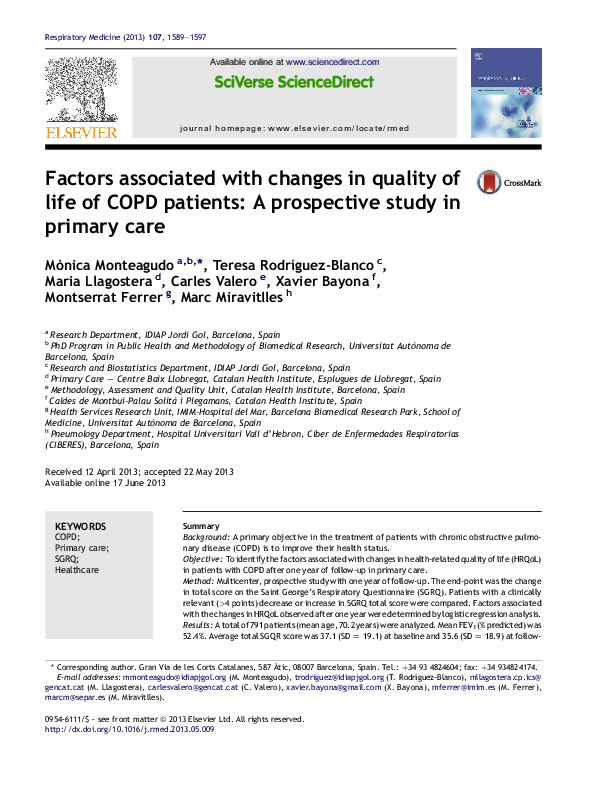 (PDF) Assessment of COPD in primary care: new evidence supports use of the DOSE index | Scott ...
