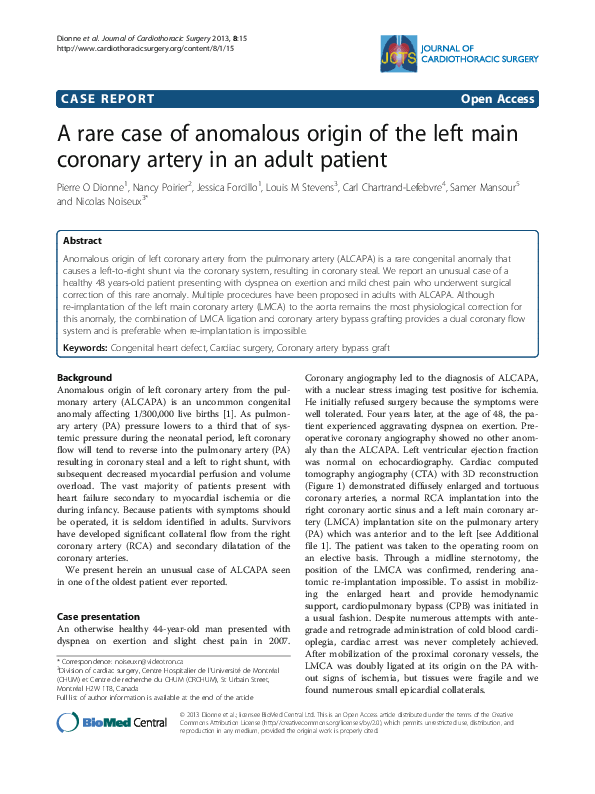 (PDF) A rare case of anomalous origin of the left main coronary artery ...