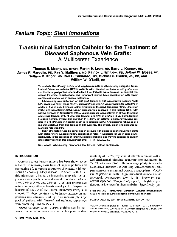 (PDF) Transluminal extraction catheter for the treatment of diseased ...