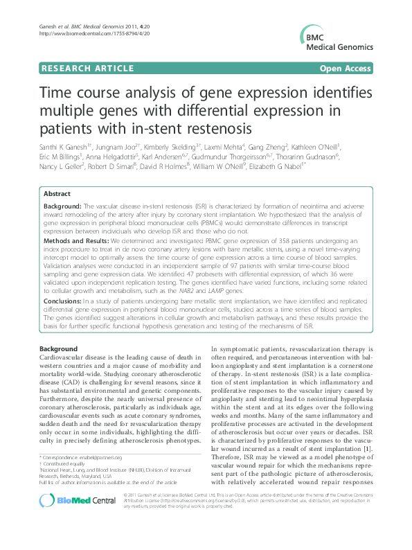 (PDF) Time course analysis of gene expression identifies multiple genes ...