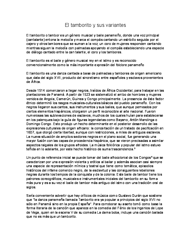 (DOC) El tamborito y sus variantes
