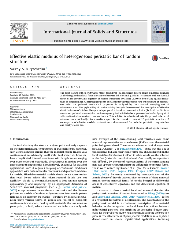 (PDF) Effective elastic modulus of heterogeneous peristatic bar of ...