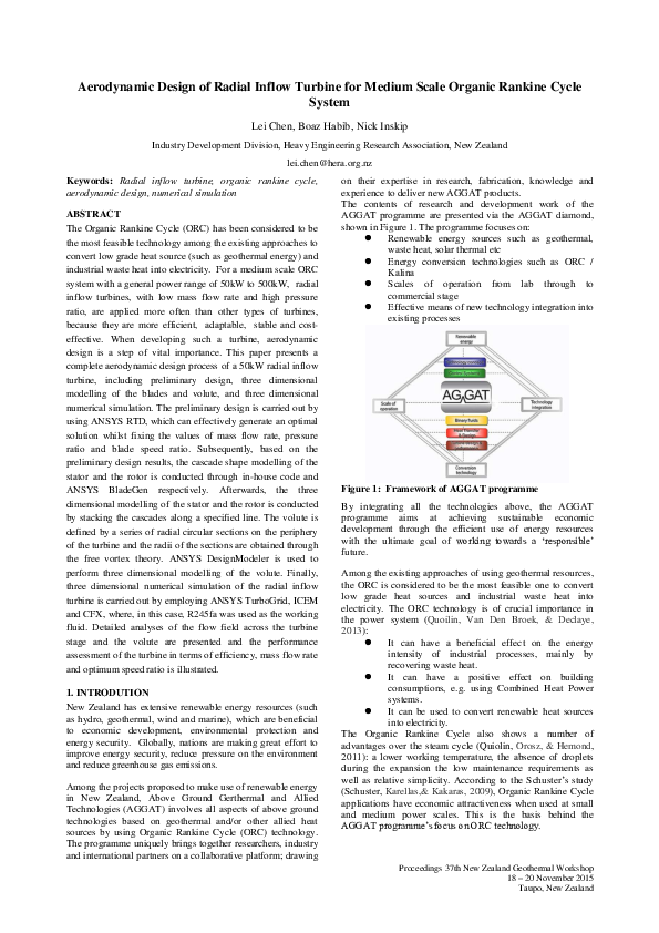 (PDF) Radial inflow turbine design for ORC system
