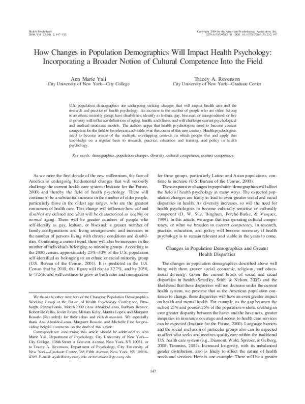 (PDF) How Changes in Population Demographics Will Impact Health ...
