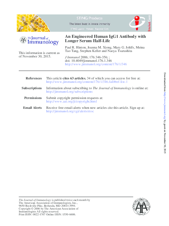 (PDF) An Engineered Human IgG1 Antibody with Longer Serum Half-Life
