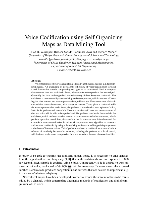 (PDF) Voice codification using self organizing maps as data mining tool