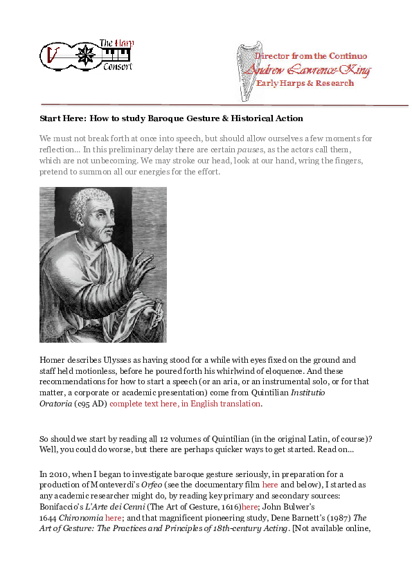 (PDF) Start Here! How to study Baroque Gesture & Historical Action