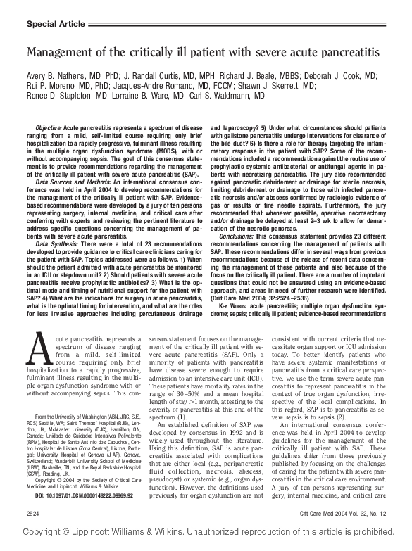 (PDF) Management of the critically ill patient with severe acute ...
