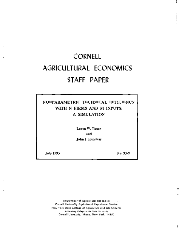 (PDF) Nonparametric technical efficiency with K firms, N inputs, and M outputs: a simulation ...