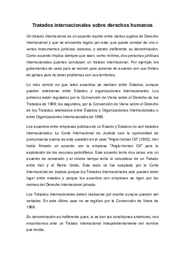 (DOC) Principales tratados internacionales sobre derechos humanos