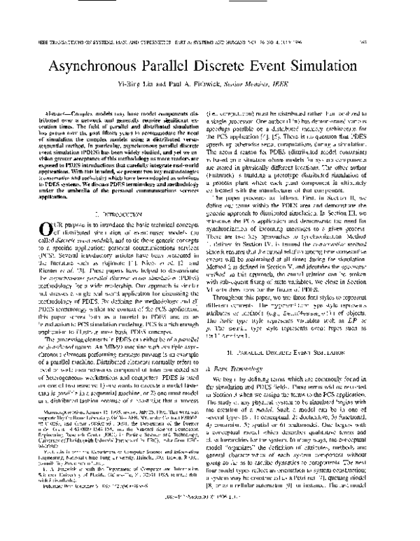 (PDF) Asynchronous parallel discrete event simulation | Paul Fishwick ... (PDF) Asynchronous parallel discrete event simulation | Paul Fishwick ...
