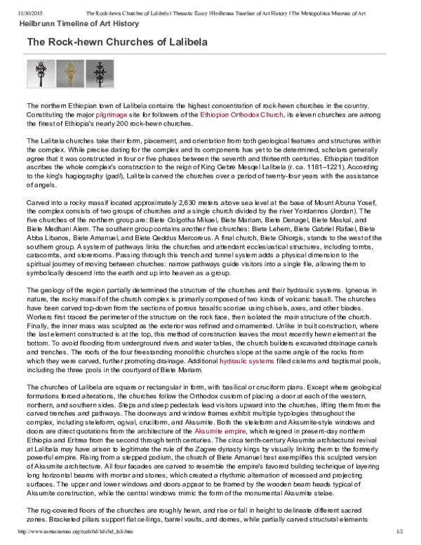 (PDF) The Rock-hewn Churches of Lalibela