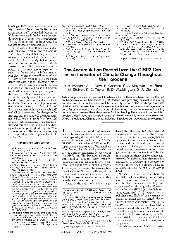(PDF) The Accumulation Record from the GISP2 Core as an Indicator of ...