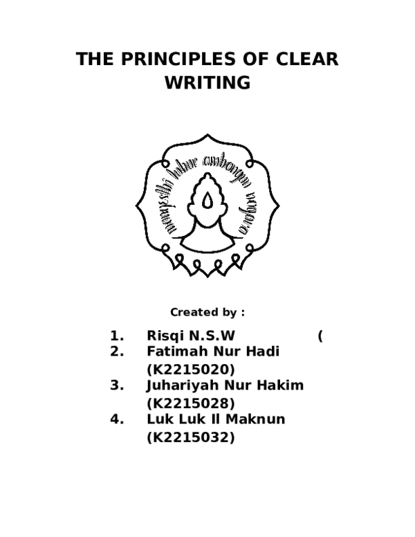 (DOC) THE PRINCIPLES OF CLEAR WRITING