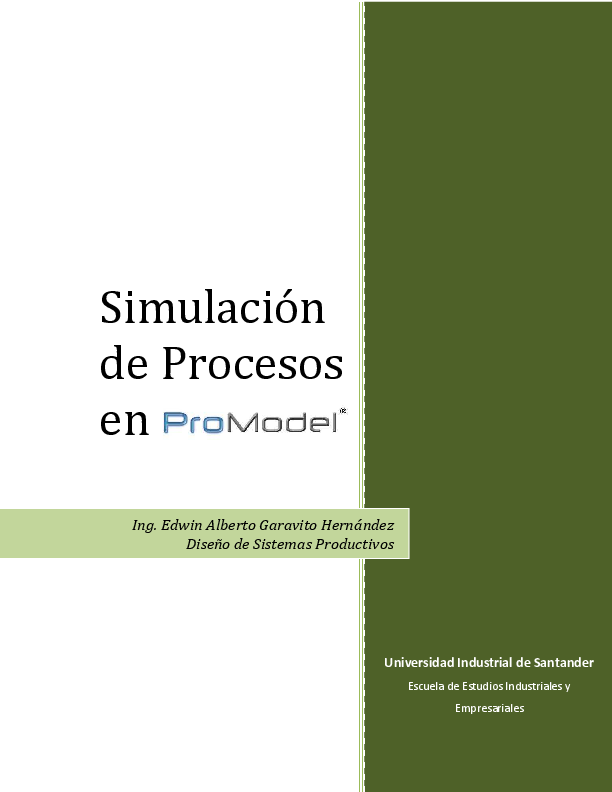 (PDF) SIMULACIÓN DE PROCESOS EN PROMODEL