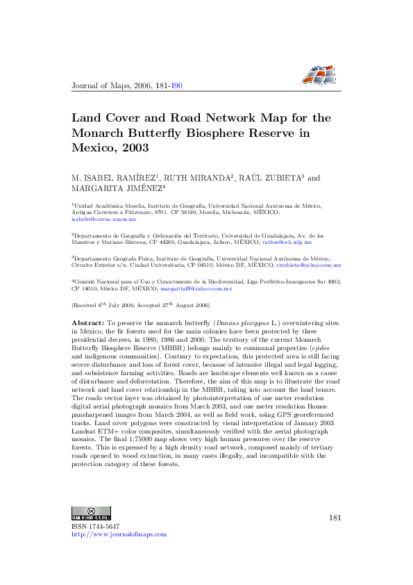 (PDF) Land Cover and Road Network Map for the Monarch Butterfly ...