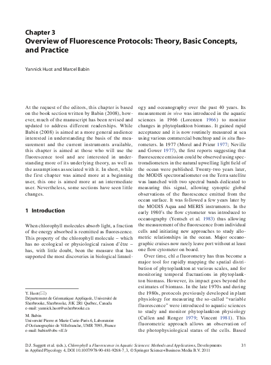 (PDF) Overview of Fluorescence Protocols: Theory, Basic Concepts, and Practice