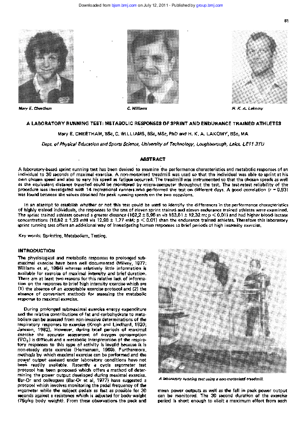 (PDF) A laboratory running test: metabolic responses of sprint and ...