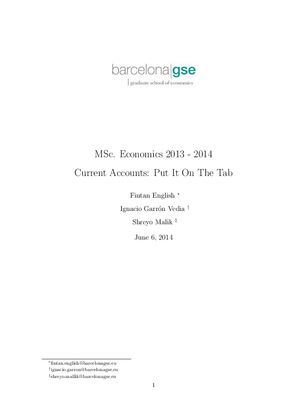 (PDF) Current Accounts: Put It On The Tab | Shreyo Mallik and Ignacio ...