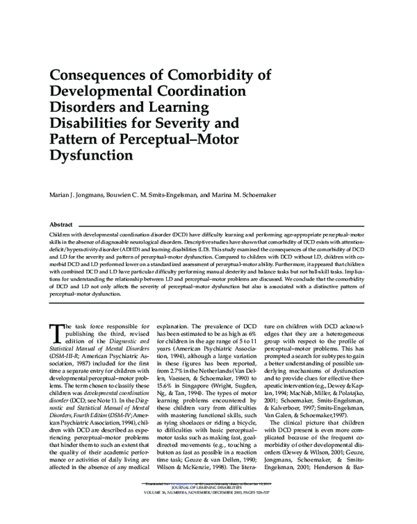 (PDF) Consequences of Comorbidity of Developmental Coordination ...