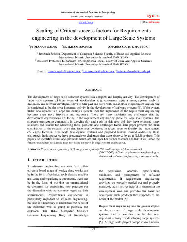 (PDF) Understanding and Supporting Large-scale Requirements Management ...