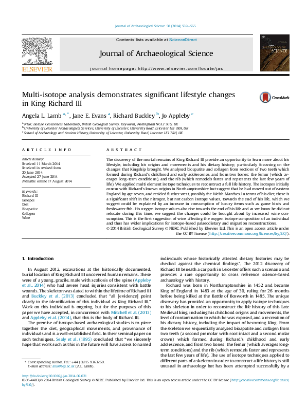 (PDF) Multi-isotope analysis demonstrates significant lifestyle changes ...