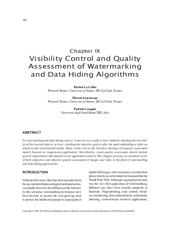 (PDF) Multimedia Forensics and Security, chapter IX