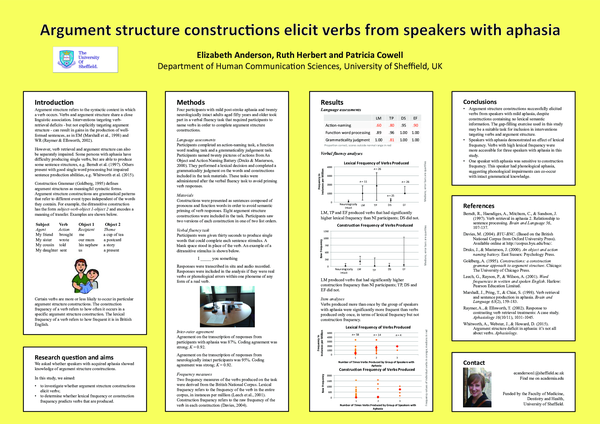 (PDF) Argument structure constructions elicit verbs from speakers with aphasia