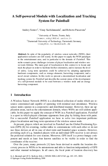 (PDF) A Self-powered Module with Localization and Tracking System for ...