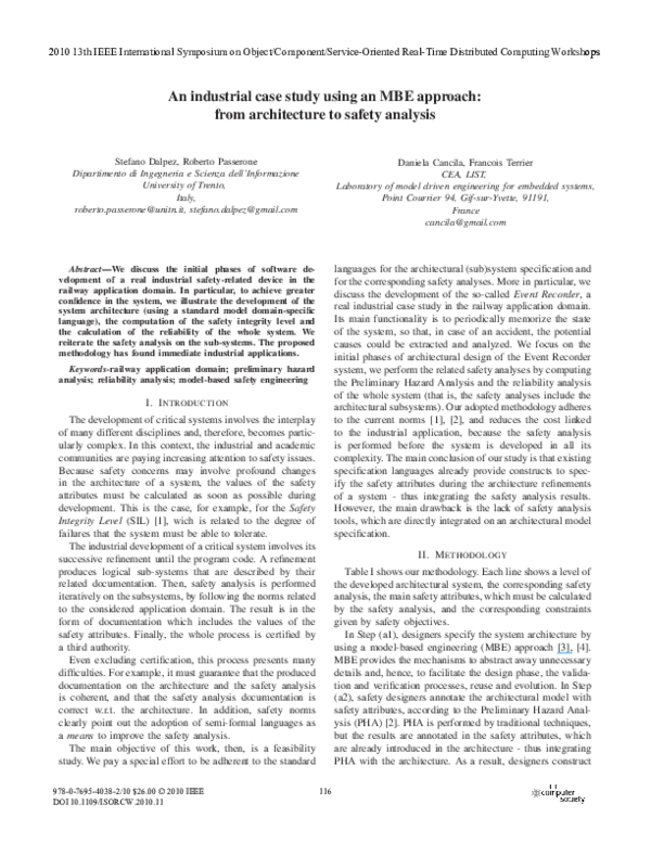 (PDF) An Industrial Case Study Using an MBE Approach: From Architecture ...