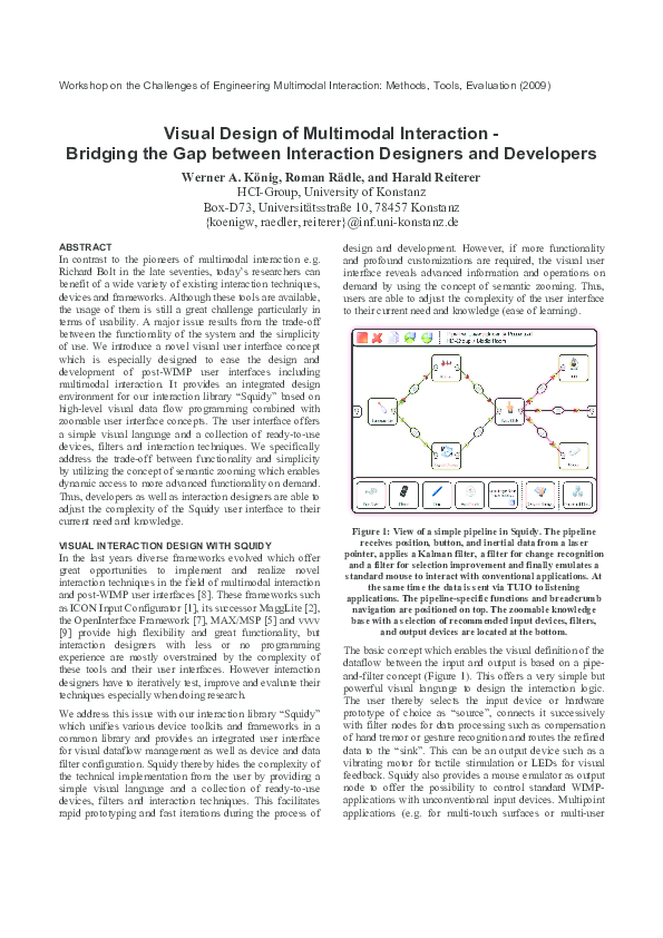 (PDF) Visual Design of Multimodal Interaction: bridging the Gap between ...