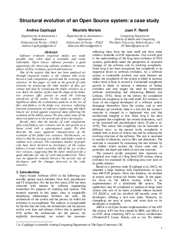 (PDF) Structural evolution of an open source system: a case study ...